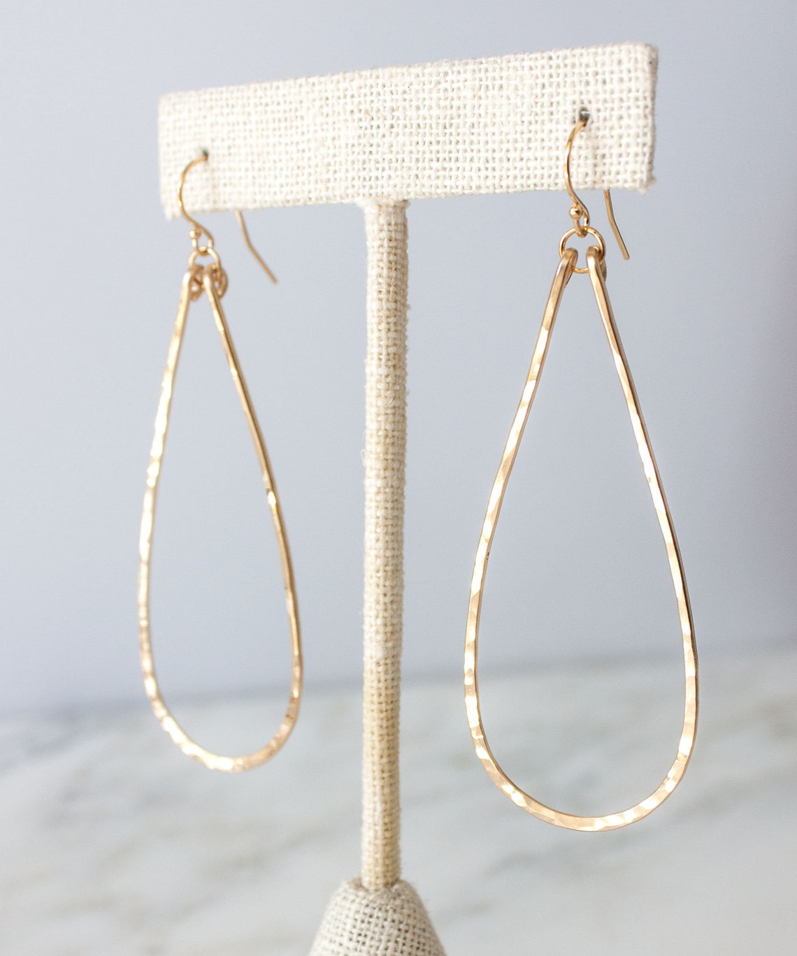 Long Gold Teardrop Hoops 2.5 Large 14k Gold Filled - Etsy