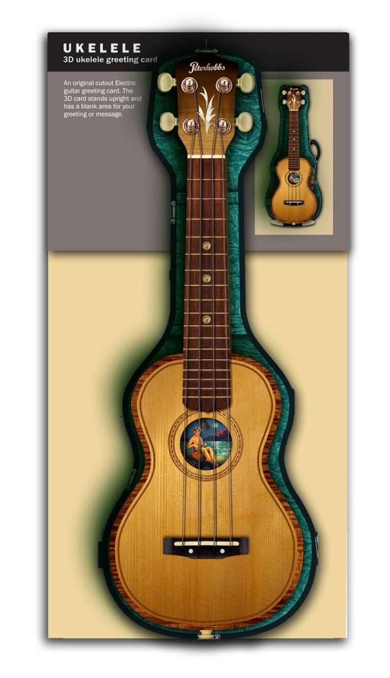 Ukulele 3D Greeting Card - Etsy