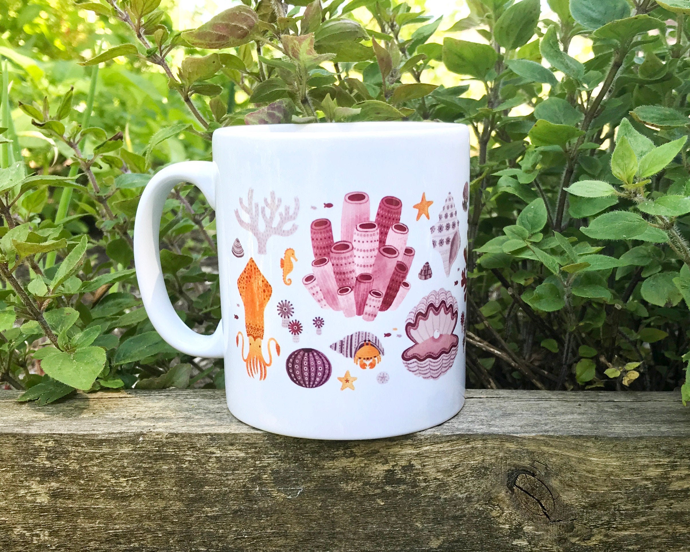 Underwater Adventure Sea/coral/shell Themed Ceramic Mug 10oz - Etsy UK