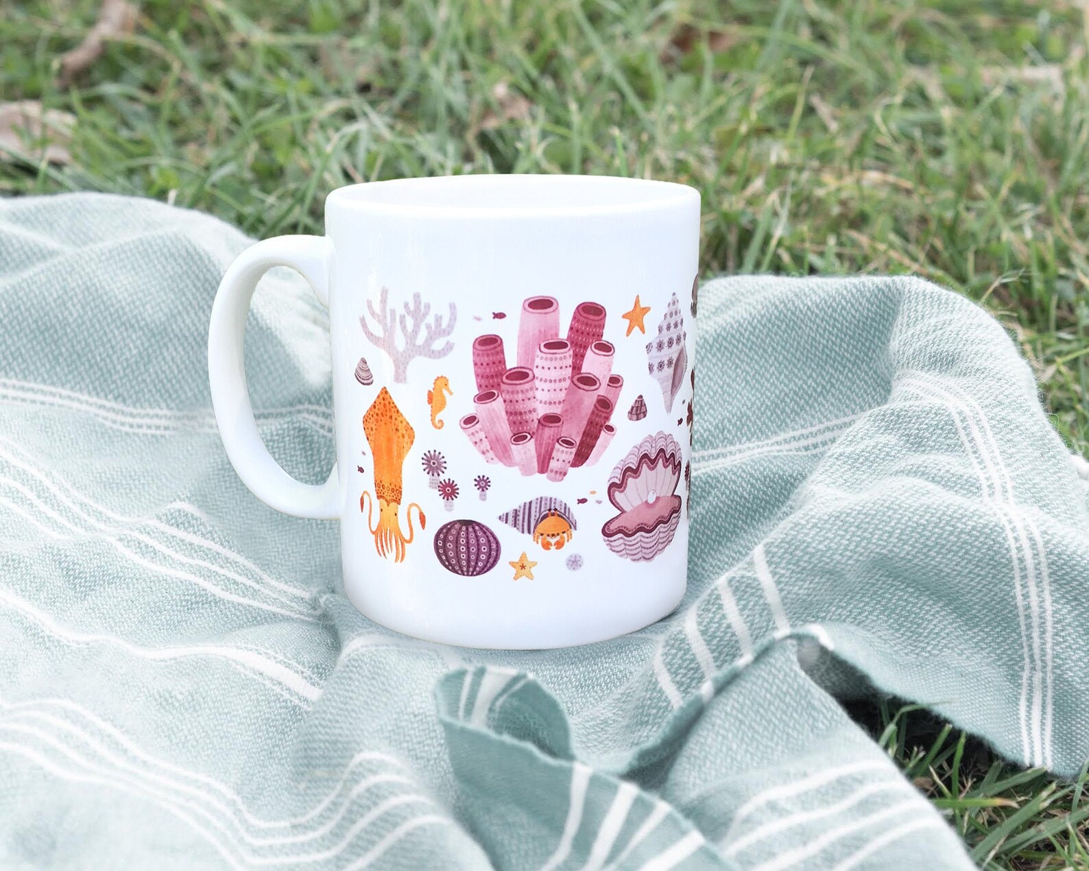 Underwater Adventure Sea/coral/shell Themed Ceramic Mug 10oz - Etsy UK