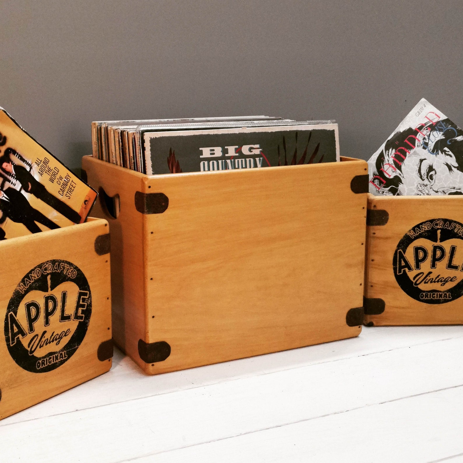 Retro Record Box Handcrafted Vintage Style Vinyl Album Crate - Etsy