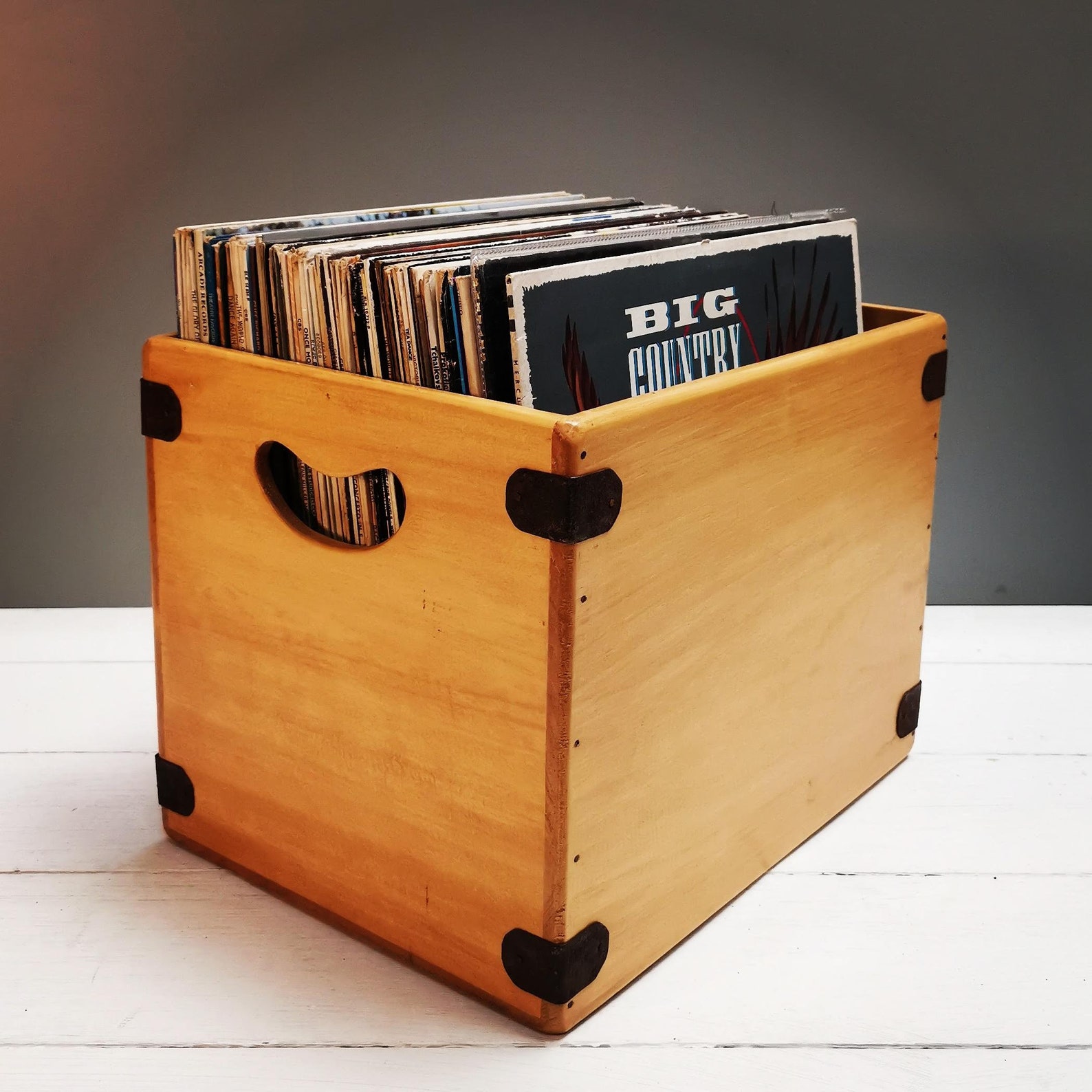 Retro Record Box Handcrafted Vintage Style Vinyl Album Crate - Etsy