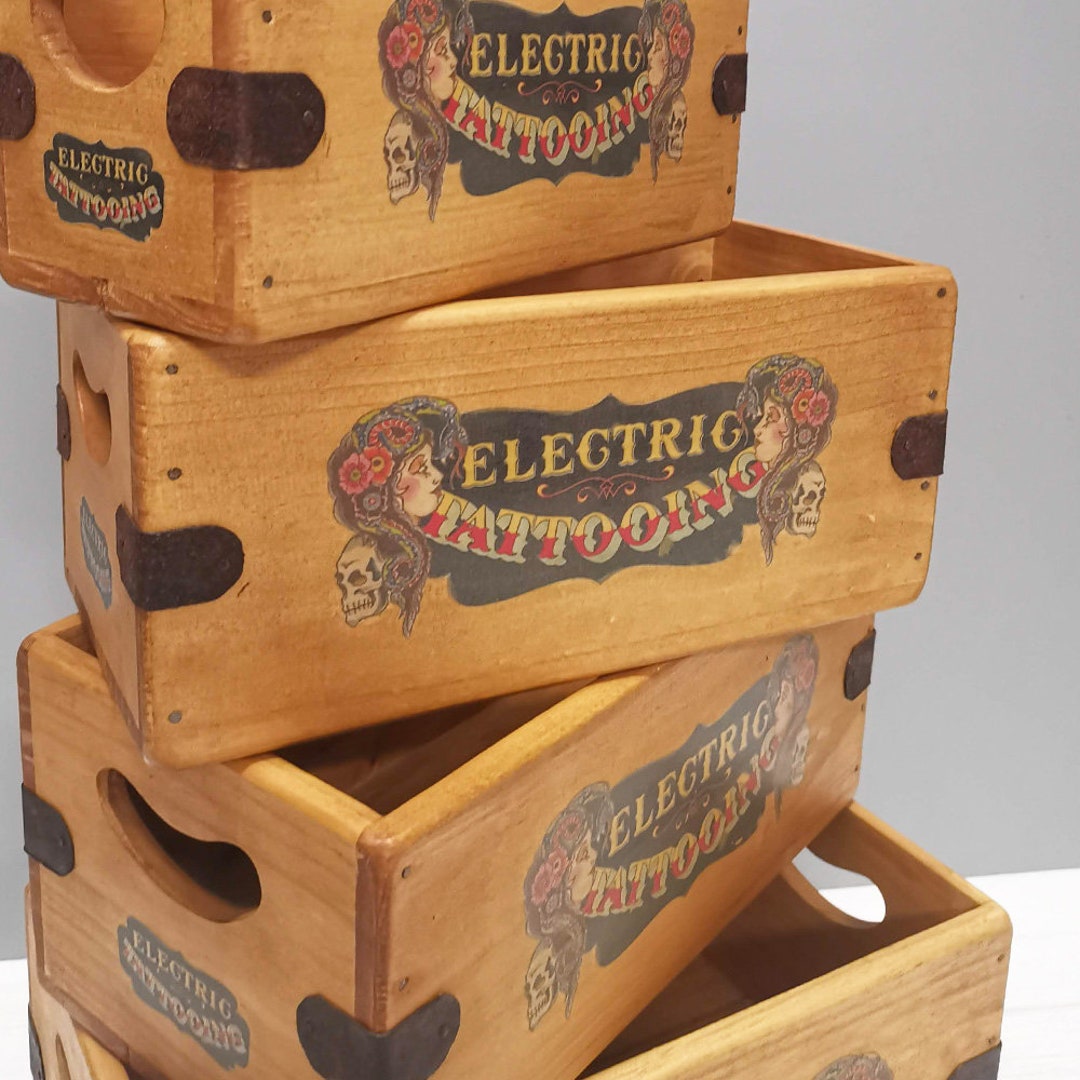 Tattoo Box Wooden Old Skool Tattooists Crate Vintage Advertising - Etsy UK