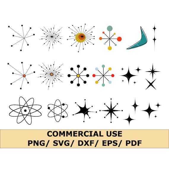 Mid Century Modern Starburst Clip Art Mid Century Modern Starburst