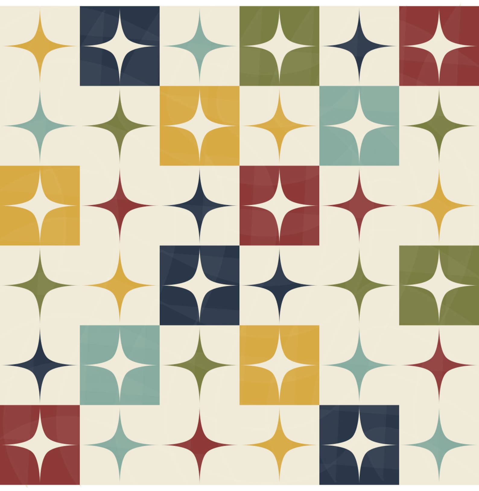 Seamless Pattern Mid Century Modern Multicolor Retro Background Atomic ...