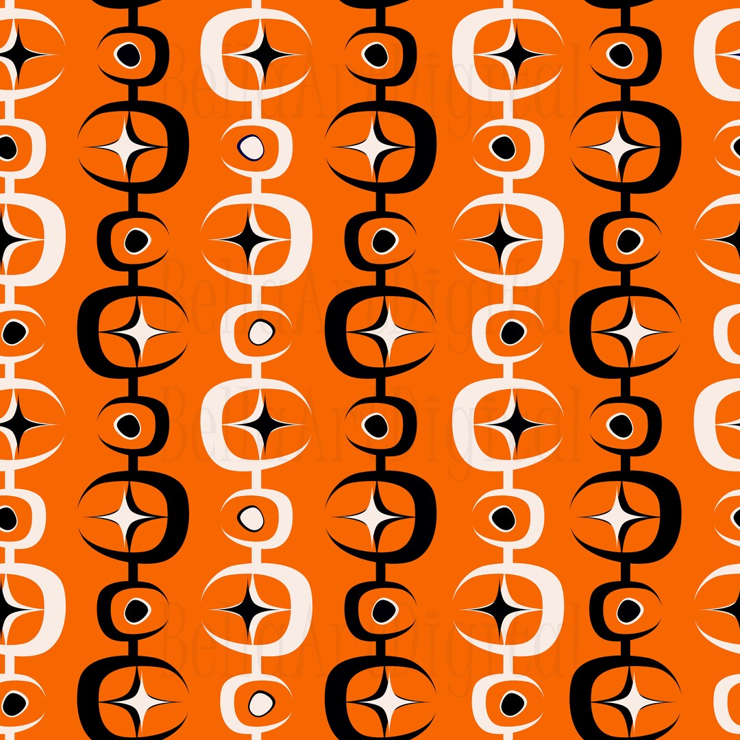 Seamless Pattern Mid Century Modern Retro Background Texture Fabric ...