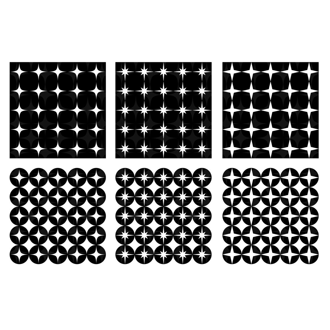 Mid Century Modern Stencil SVG Seamless Pattern Retro Background ...