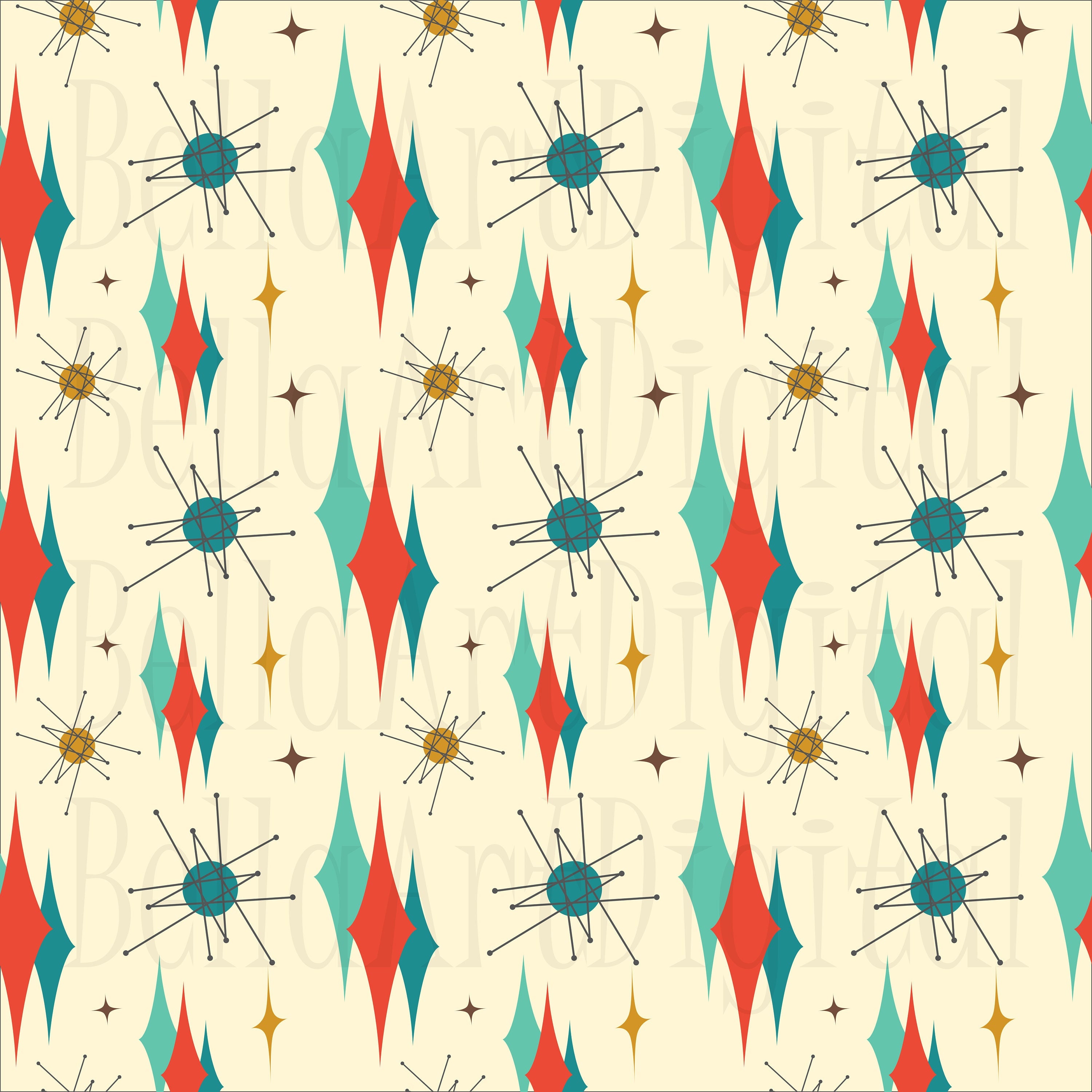 Franciscan Starburst Seamless Pattern Mid Century Modern Retro Atomic ...