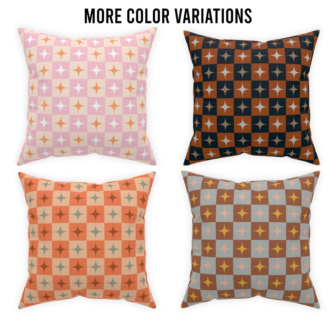 Retro Checkered Seamless Mid Century Modern Procreate Pattern for Fabric Sublimation PNG Orange ...