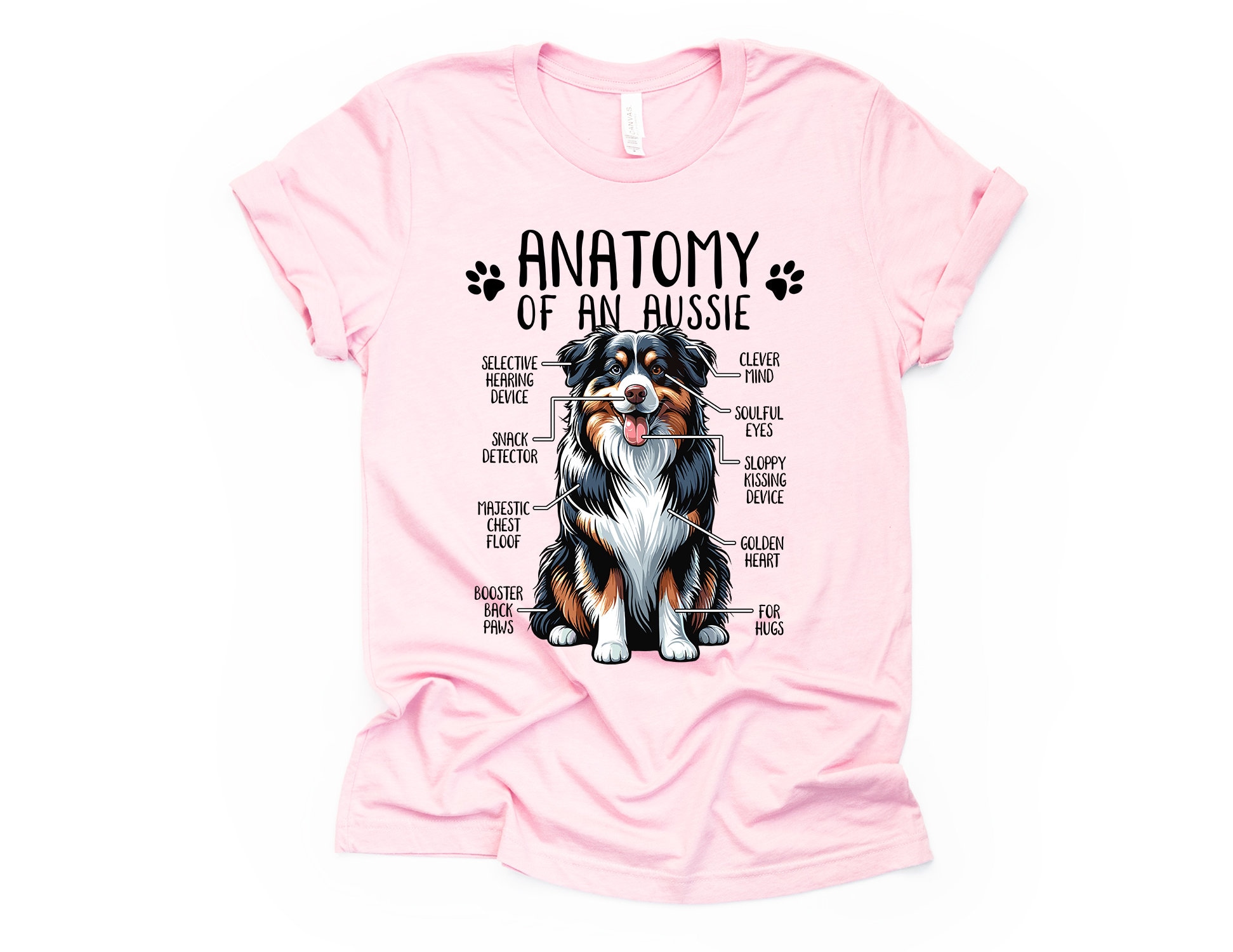 Funny Australian Shepherd T-shirt Anatomy Aussie Shirt Dog Lover Gift ...