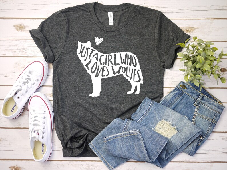 Unisex Just A Girl Who Loves Wolves Shirt, Wolf Gift for Wolf Lover ...