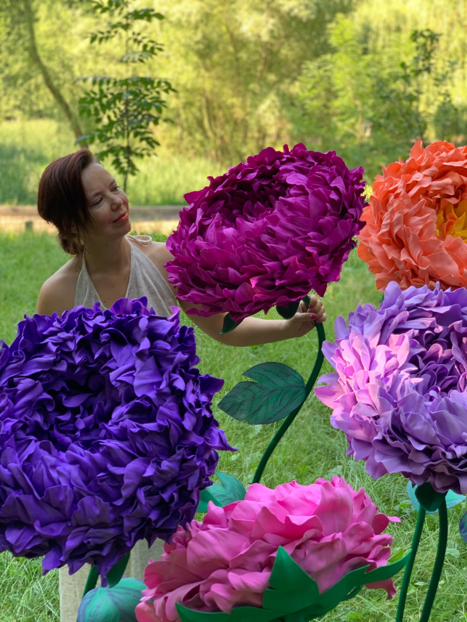 SET 6 Giant Foam Peonies Self Standing Large Garden Peonies | Etsy