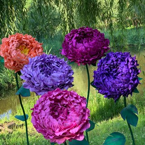 SET 6 Giant Foam Peonies Self Standing, Large Garden Peonies Wall ...