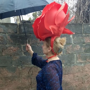 Giant Red Rose Hat: Foam Flower, Carnival Performance Headpiece - Etsy