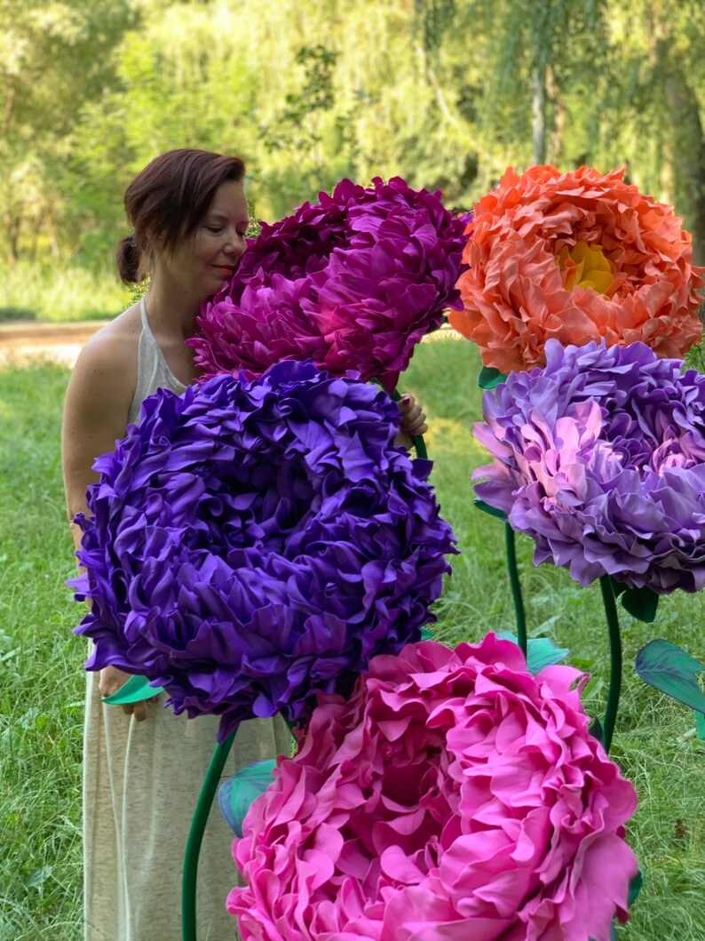 SET 6 Giant Foam Peonies Self Standing Large Garden Peonies | Etsy