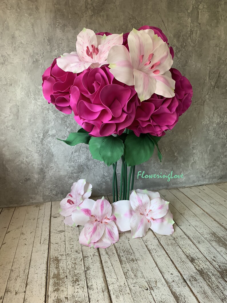 7 Giant Flowers Self Standing Gift Huge Wedding Floral Foto - Etsy