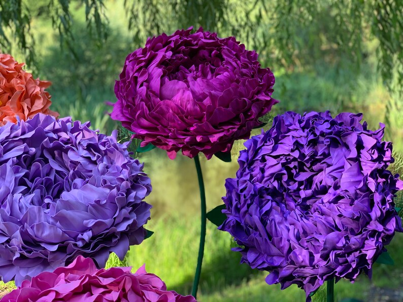SET 6 Giant Foam Peonies Self Standing Large Garden Peonies | Etsy