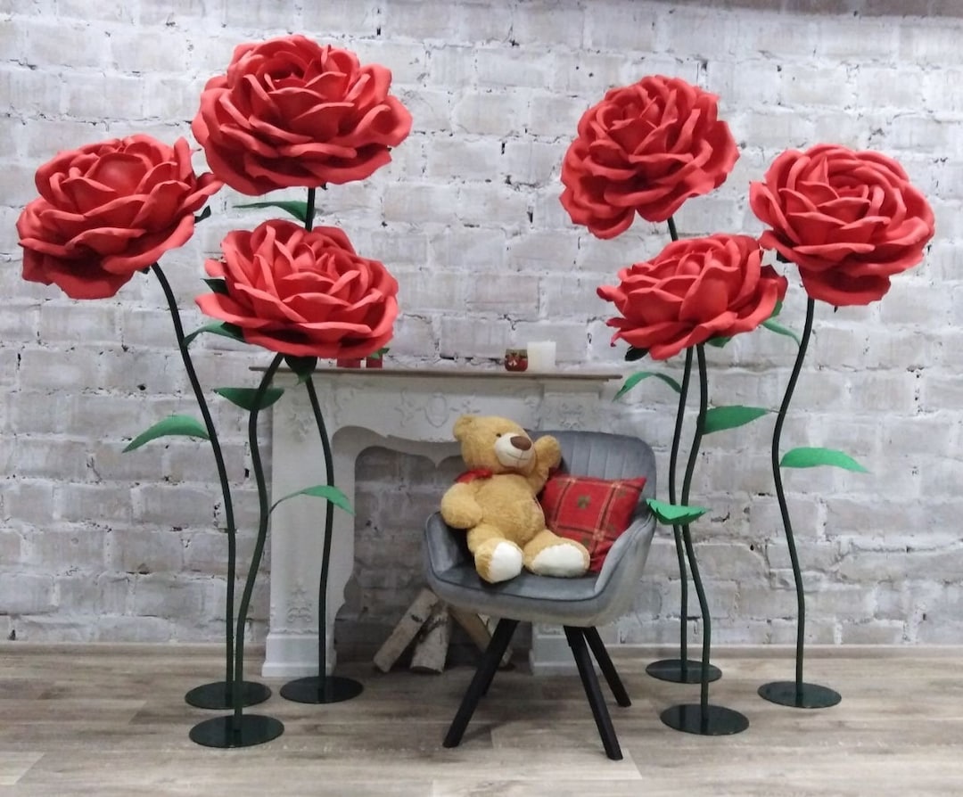 Giant Foam Rose With Stand: Alice in Wonderland Decor - Etsy