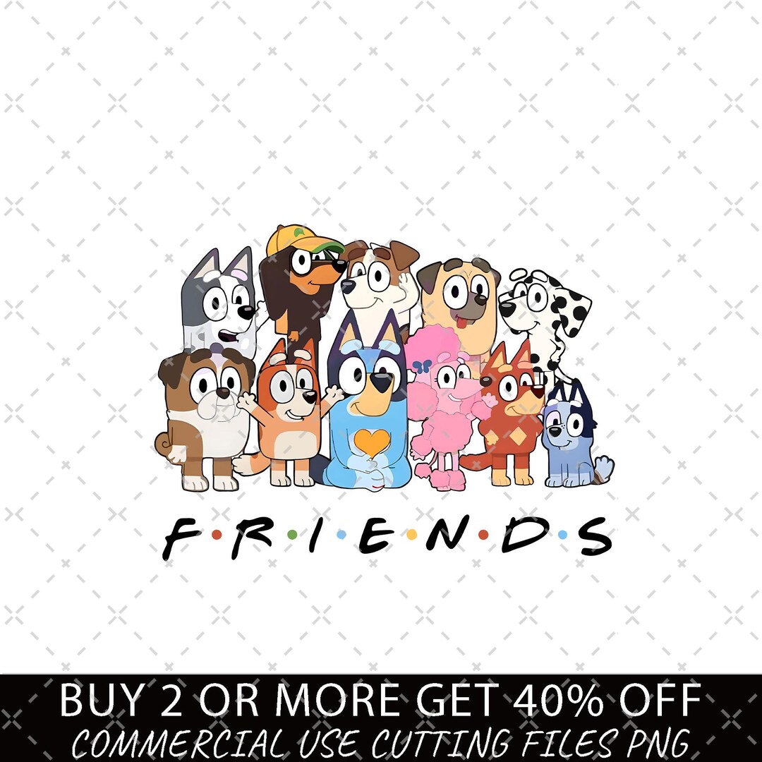 Bluey Friends PNG, Bluey Familie Png, Abziehbilddateien, Vinyl ...