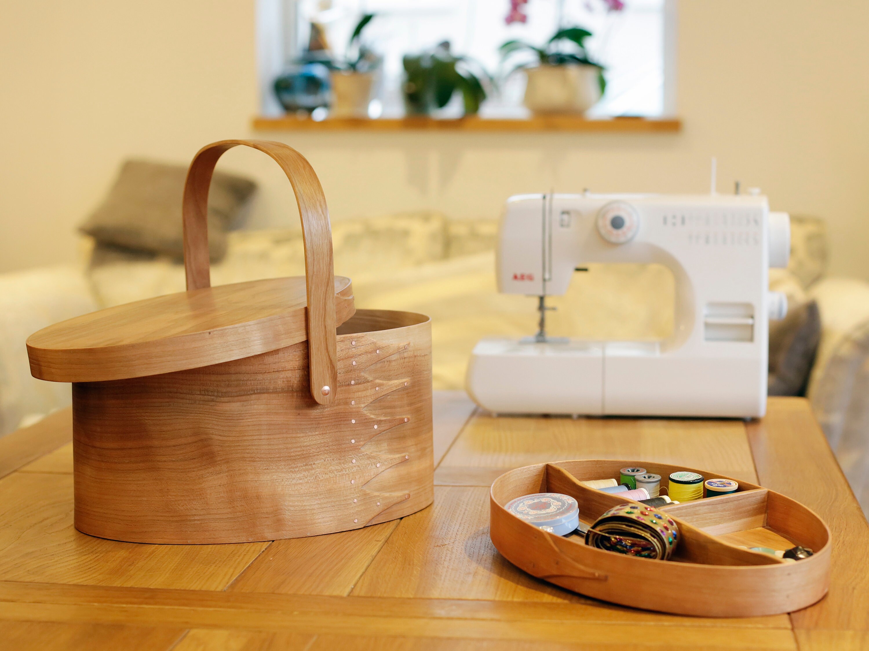 Shaker Style Workbasket in Cherry Wood - Etsy UK