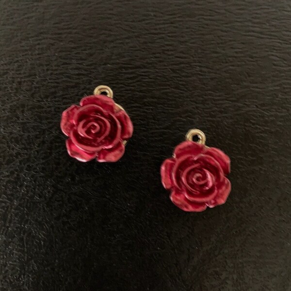 Red Rose Charm - Etsy