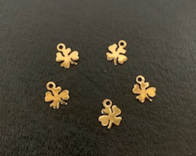 5 Mini 4 Leaf Clover Charms Metal Charms Charm Bracelet - Etsy