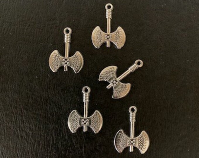 5 Silver Axe Charms Axe Charm Ax Jewelry Silver Axe - Etsy