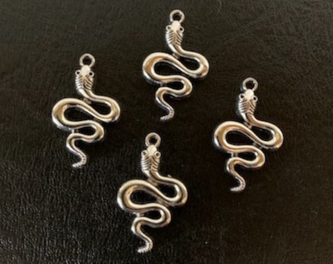 15pcs Snake Charms Silver Tone Snake Charm Pendants 11x33mm - Etsy