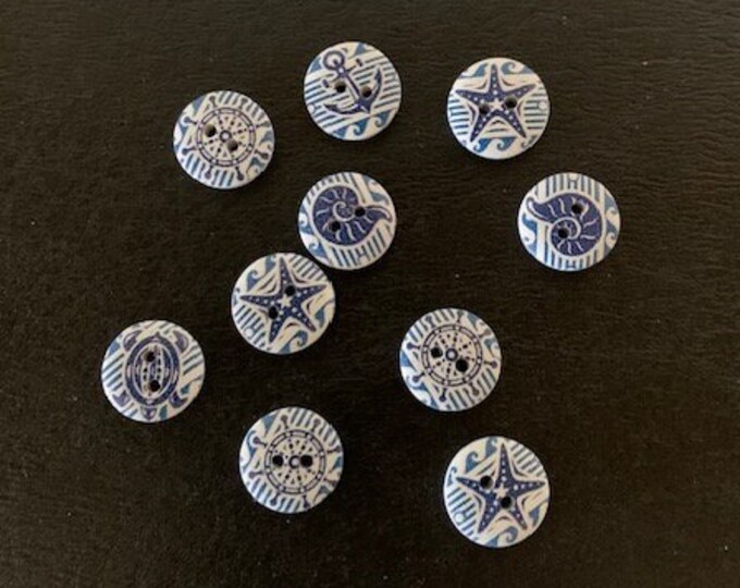 10 Random Mix Nautical Buttons, Nautical Buttons, Nautical Button ...