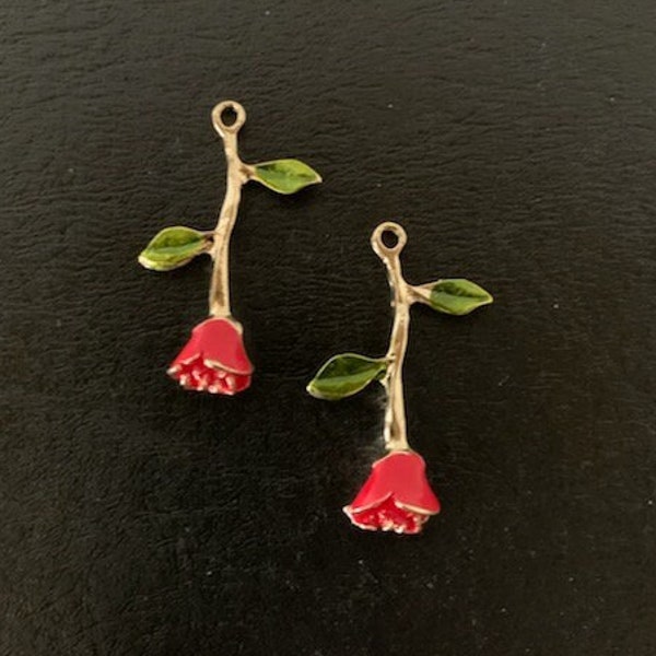 Red Rose Charm - Etsy