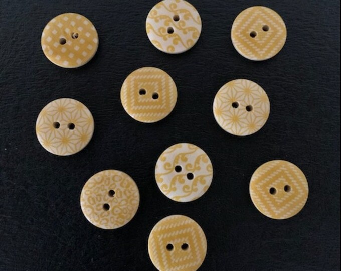 10 Random Mix Yellow Buttons, Yellow Buttons, Natural Buttons, Buttons ...
