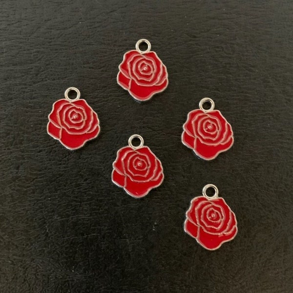 Red Rose Charm - Etsy