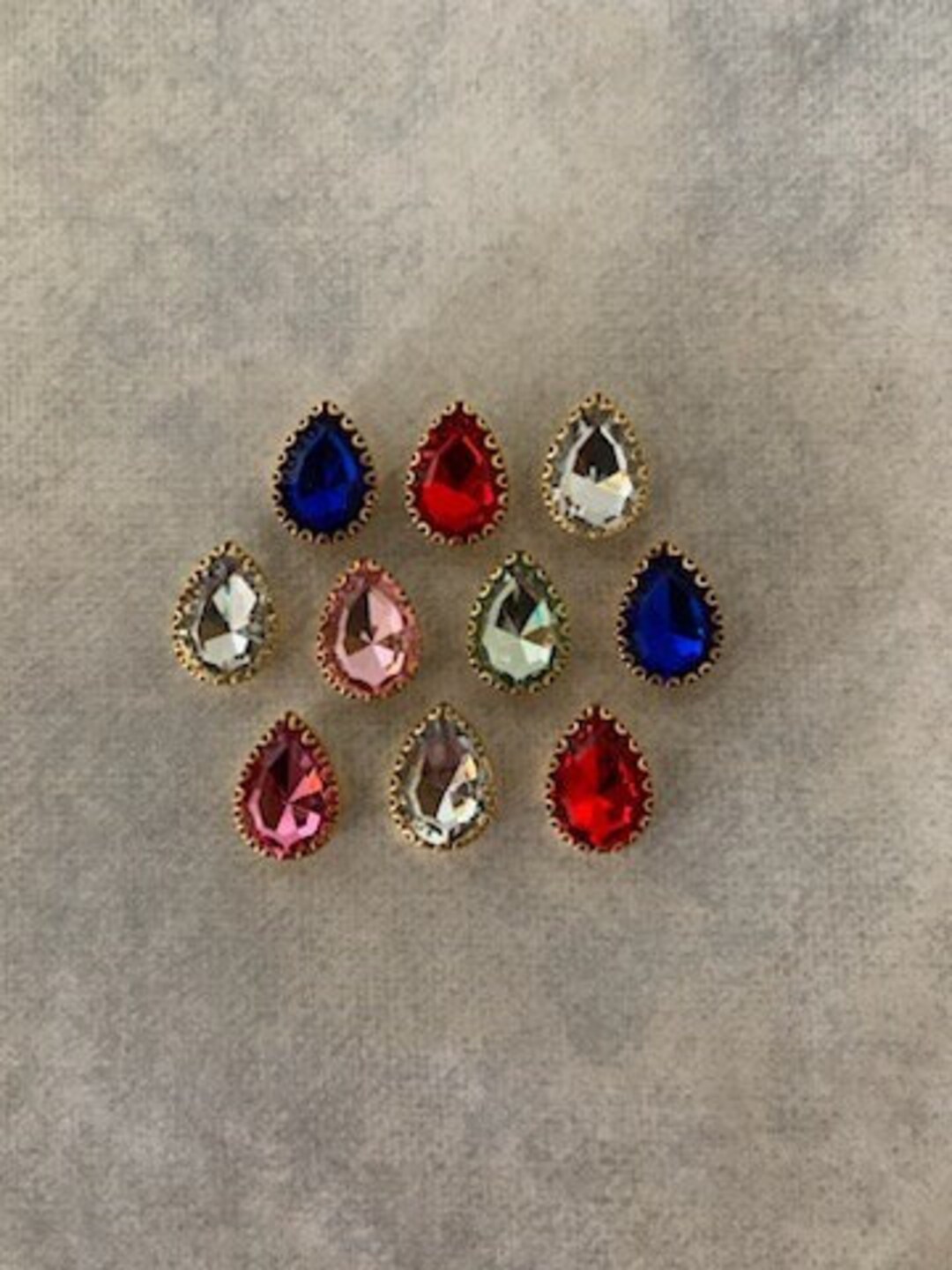 10 Random Mix Teardrop Bead Flats, Teardrop Cabochon, Teardrop ...