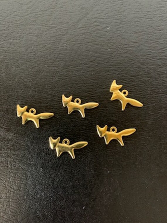5 gold/silver fox charms fox charms metal charms charm | Etsy