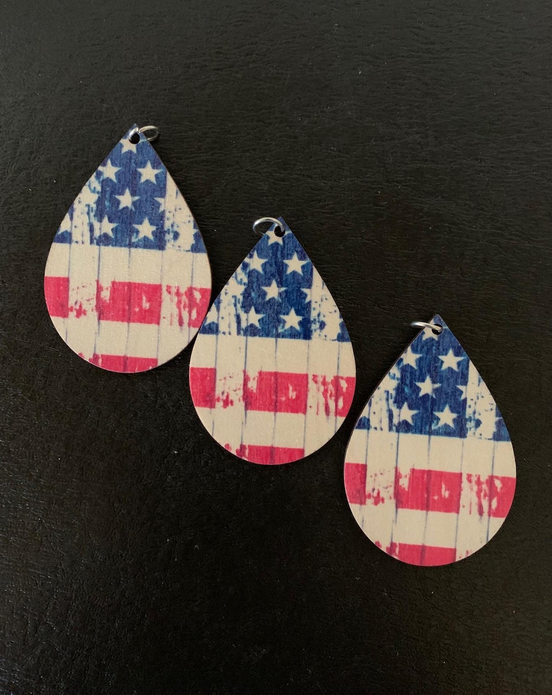 3 Large Rustic Flag Wood Pendants, Rustic Flag, Flag Pendant, Flag ...