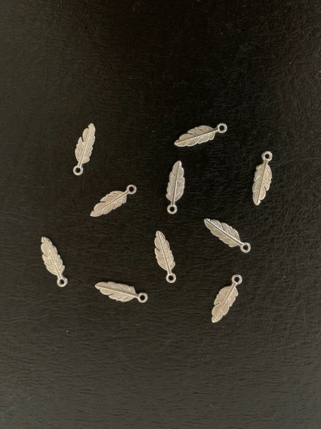 10 Mini Silver Feather Charms, Mini Feather Charm, Feather Charms ...
