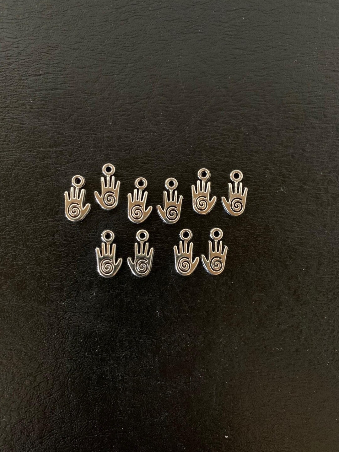10 Small Healing Hand Charms, Silver Hand Charm, Healing Hand Charm ...