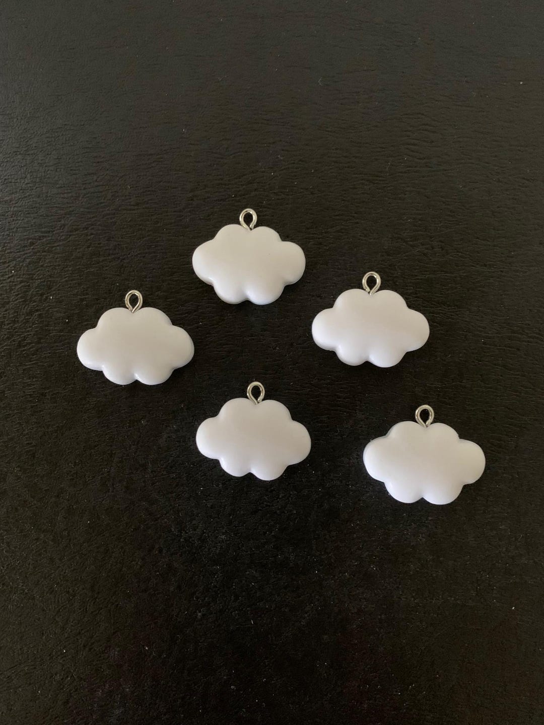 5 White Cloud Charms, Cloud Charm, Cloud Charms, Cloud Jewelry, Cloud Pendant, Sky Charm ...