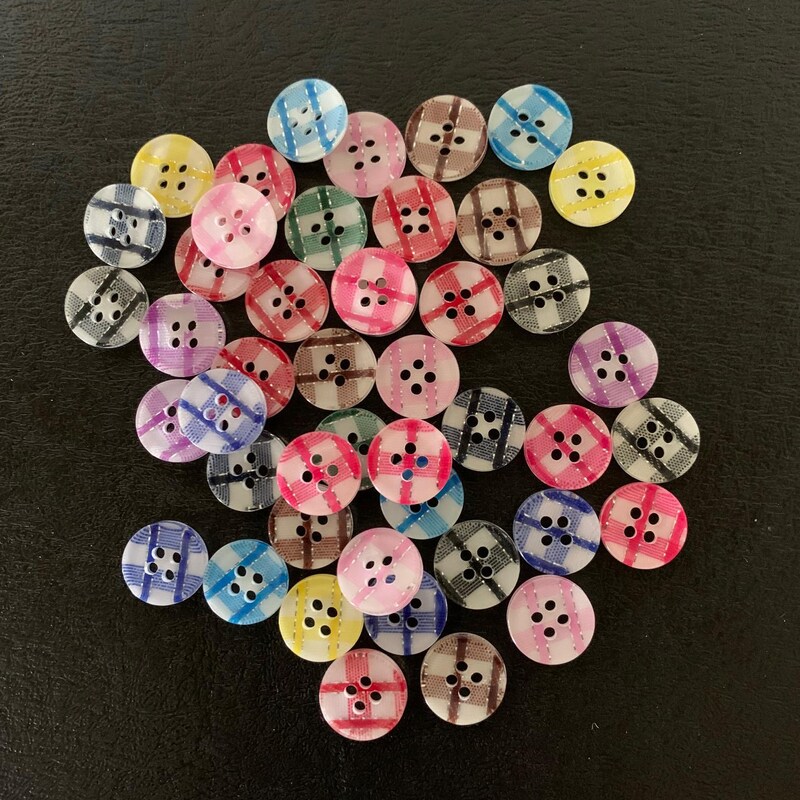 Plaid Buttons - Etsy