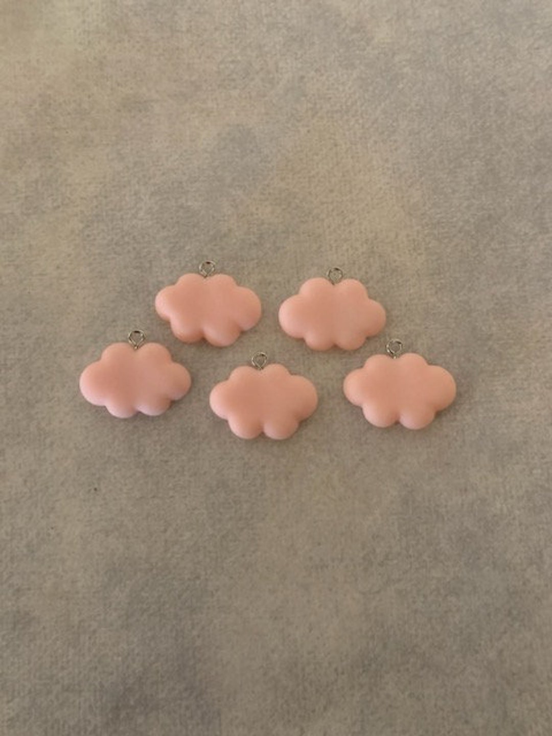 5 Peachy Pink Cloud Charms, Cloud Charm, Cloud Charms, Cloud Jewelry ...