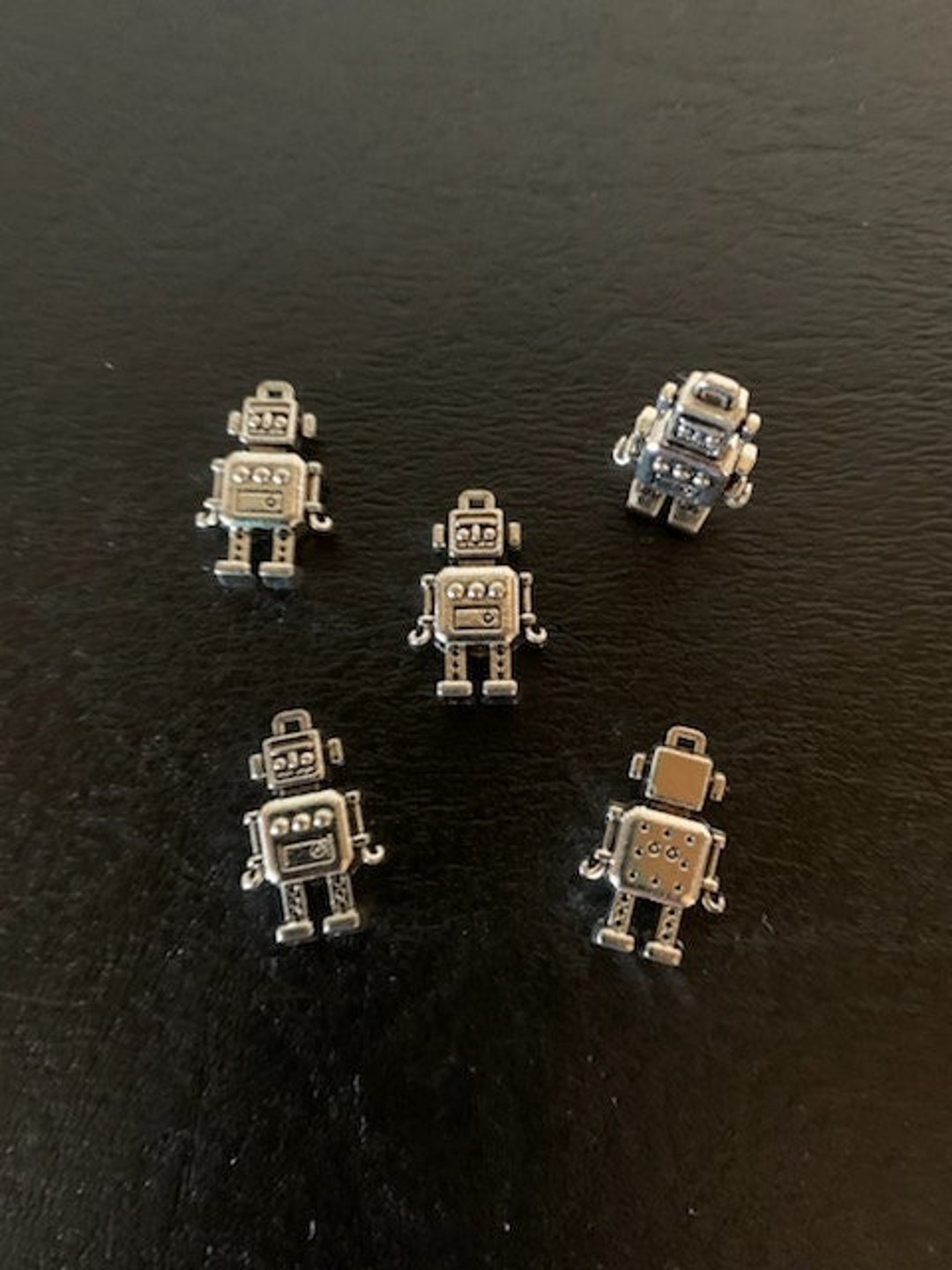 5 Robot Charms, Robot Charms, Metal Charms, Charm Bracelet, 3D Robot ...
