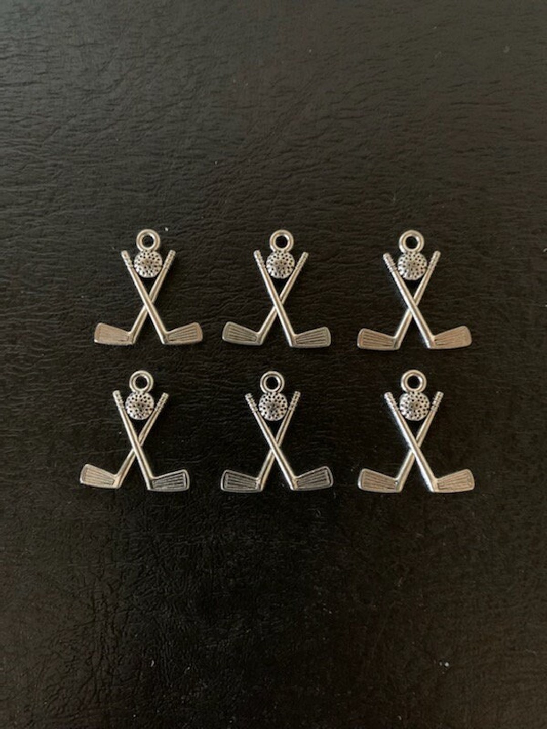 6 Golf Charms, Golf Charm Silver, Silver Golf Charms, Golf Club Charm ...