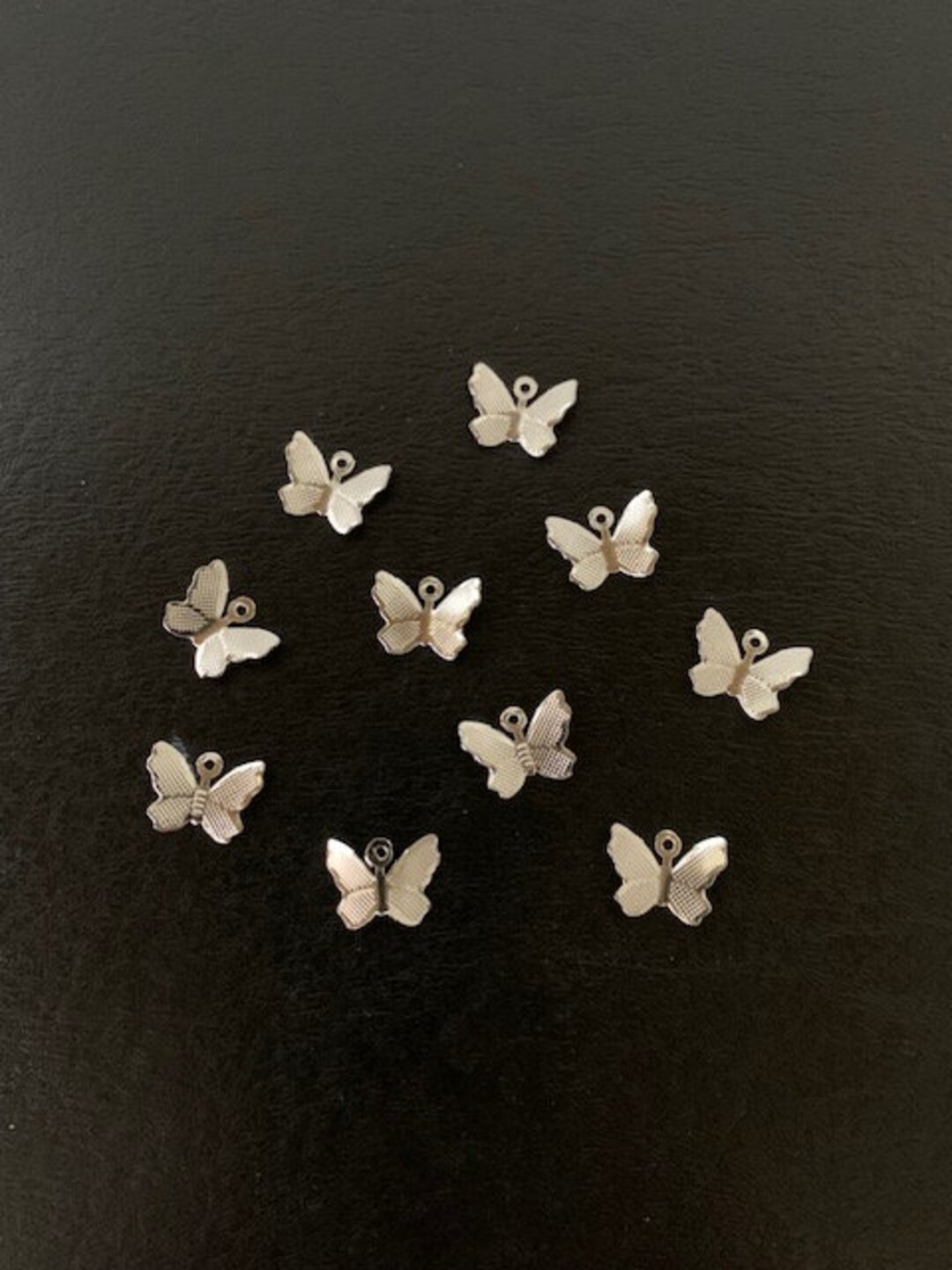 10 Silver Textured Butterfly Charms, Butterfly Charm, Butterfly Charm ...