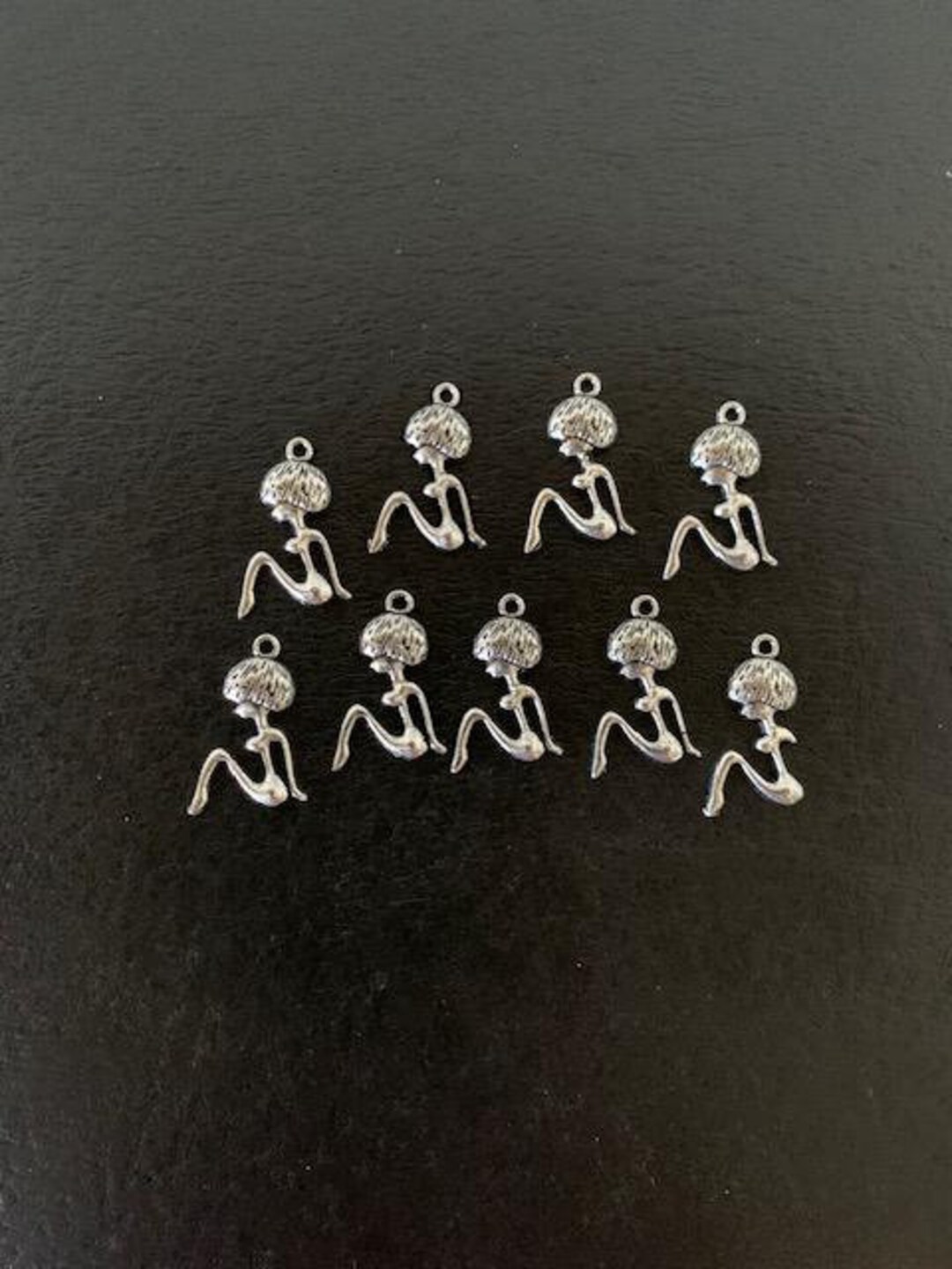 9 Pretty Girl Charms, Girl Charm, Girl Charm Silver, Sitting Girl, Girl ...