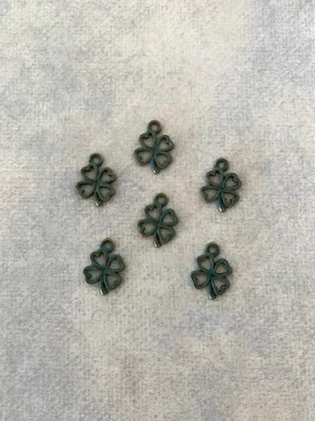 6 Four Leaf Clover Charms, 4 Leaf Clover Charm, Clover Charm, Clover ...