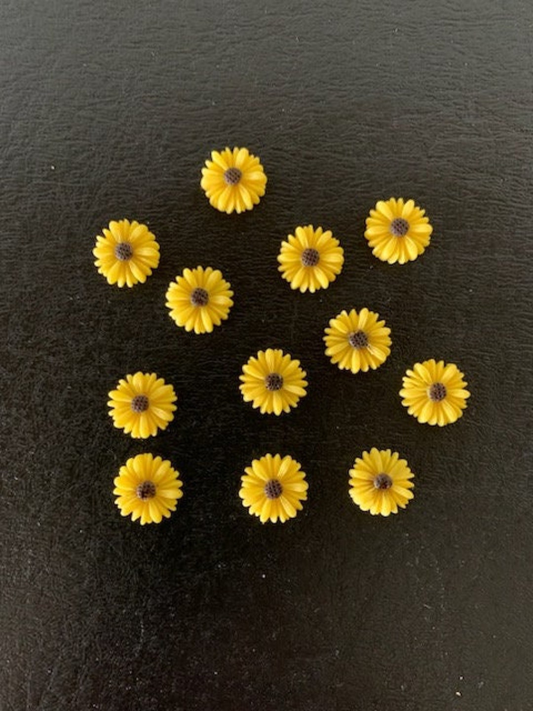 12 Black Eyed Susan Flowers, Black Eyed Susan, Flower Cabochon, Flower ...