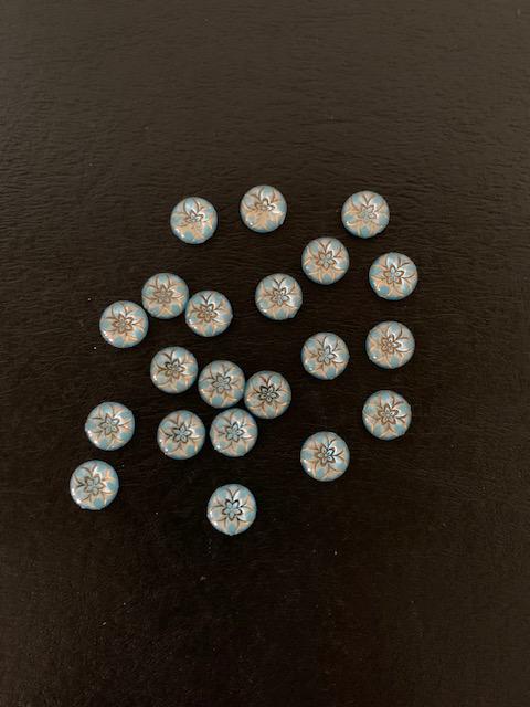 20 Blue Mini Flower Cabochons, Flower Cabochon, Flower Cabachon, Flower ...