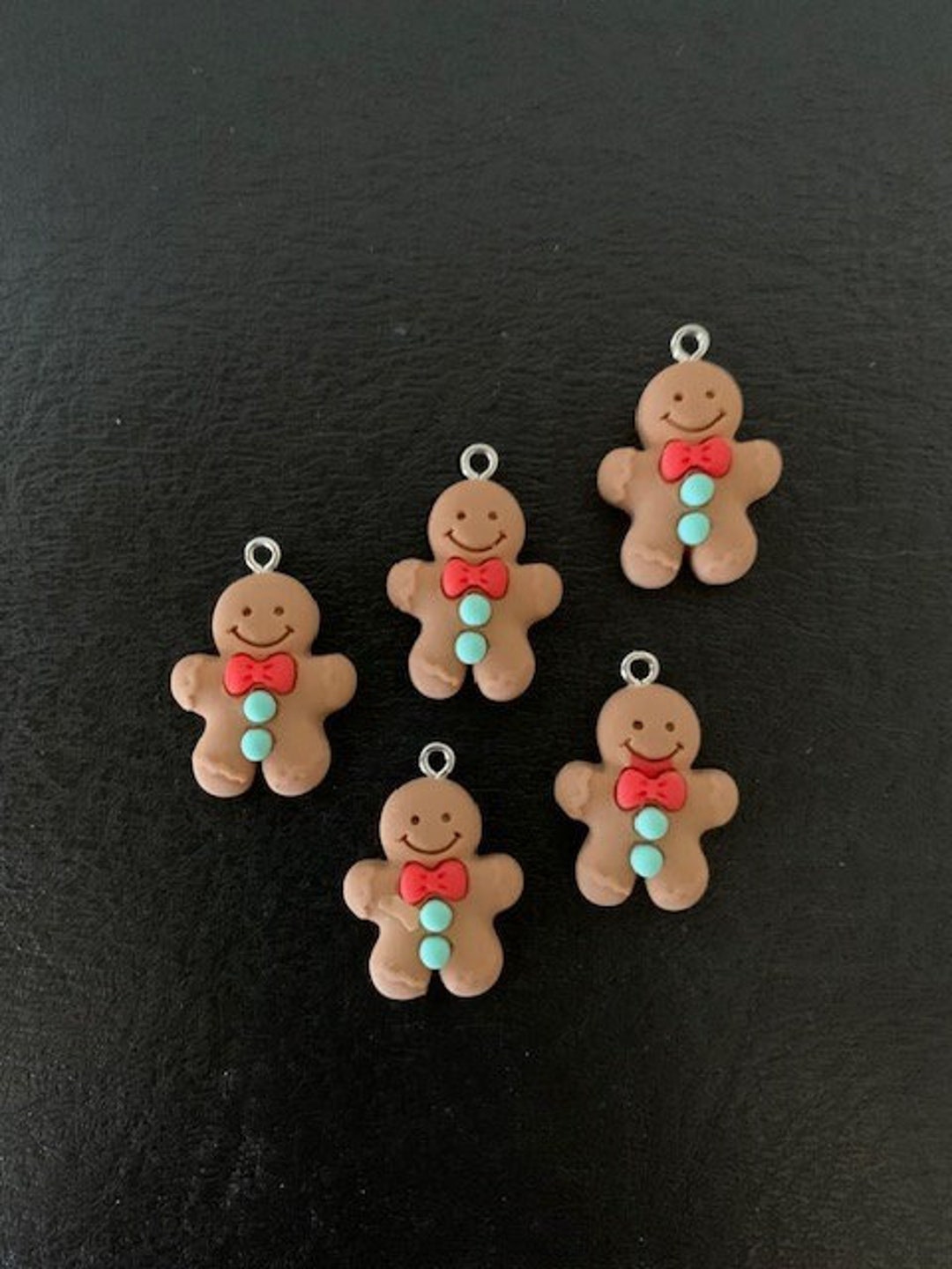 5 Gingerbread Cookie Charms, Gingerbread Charm, Cookie Charm, Cookie ...