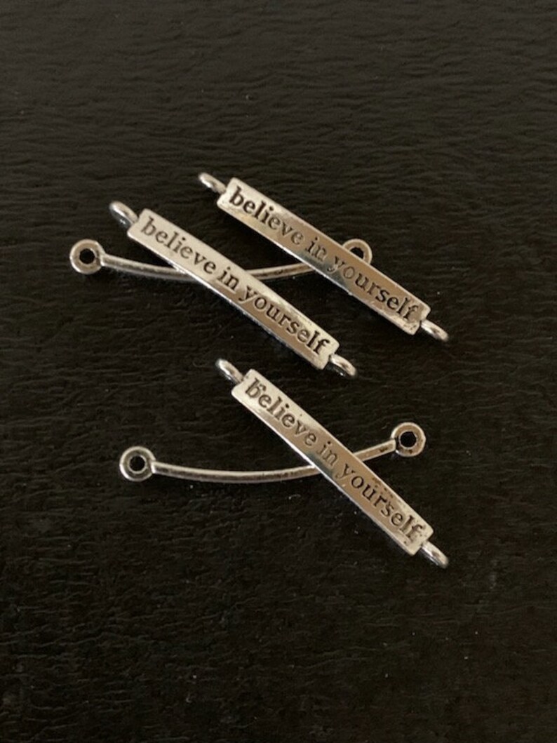 5 Believe in Yourself Connector Charms, Connector Charms, Believe Charm ...