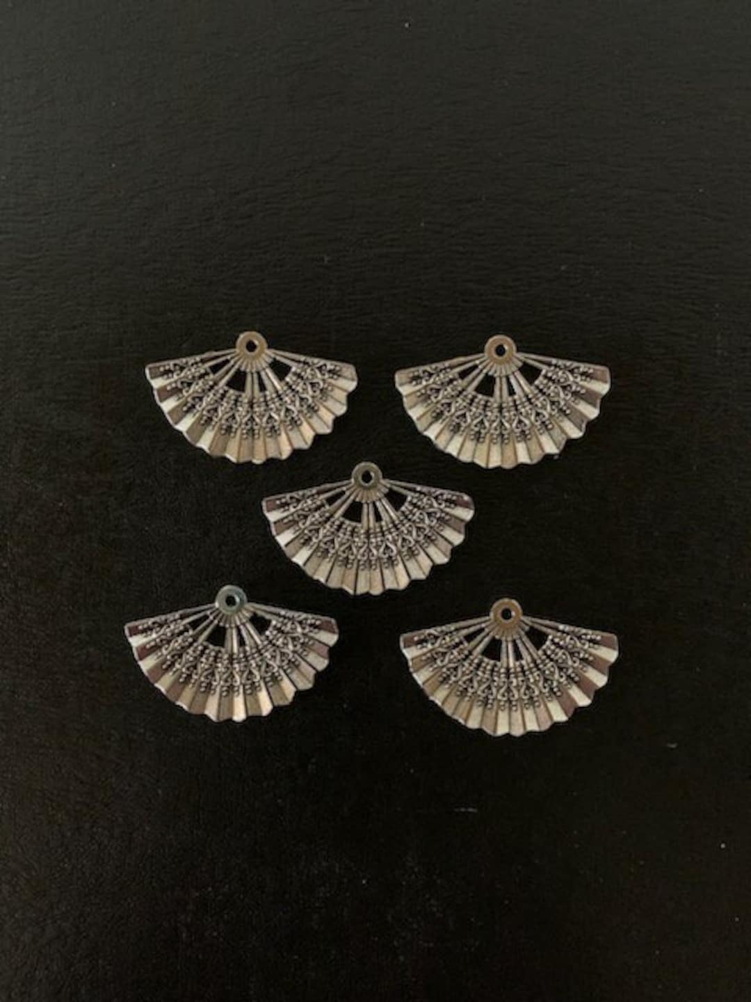 5 Folding Fan Charms, Asian Charms, Fan Charm, Silver Asian Charms ...